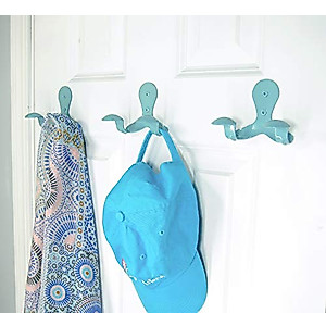 SmartHook ColorZ Garment Friendly Double Coat Hook (2 Pack, Pastel Blue)
