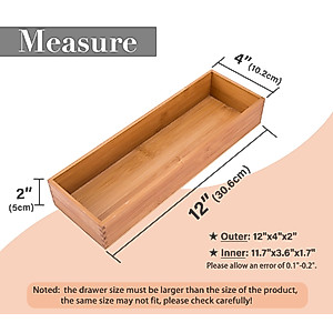 Sansnow Bamboo Kitchen Seasoning Box Tableware Knife Fork Organizer Box, Bamboo 12"*4"