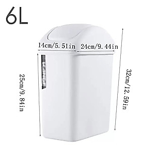 DYPASA Rectangular Household Toilet Garbage Can with Lid, Swing-Cover Indoor Garbage Can Trash can ( Color : Gold , Size : 6l )