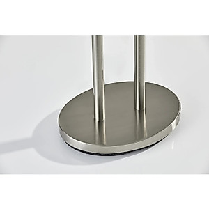 Adesso 4016-22 Duet 62" Floor Lamp, Satin Steel, Smart Outlet Compatible