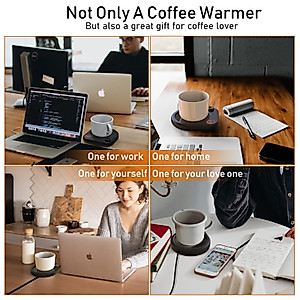 Oracer Coffee Mug Warmer for Desk, Electric Cup Heater for Tea Milk Beverages with Adjustable Temperature Display, Auto Shut Off Timer Mug Sensor, Candle Wax Heating Plate, Ideal Gift Accessory