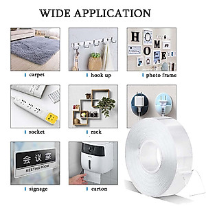 3 PCS Double Sided Adhesive Duct Tape Heavy Duty,Waterproof Reusable Strong Wall Tape Picture Hanging Strips Poster Carpet Tape.