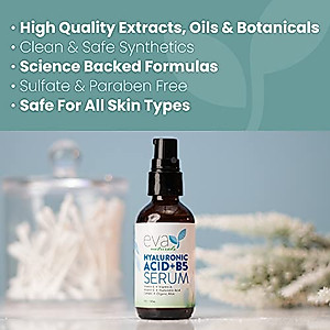 Eva Naturals Hyaluronic Acid Serum For Face With Vitamin B5 - Anti-Aging Face Serums & Anti-Wrinkle Moisturizing Serum - Hyaluronic Acid Face Serum, Plump Dry Skin - 2.0 Fl Oz (Pack of 1)