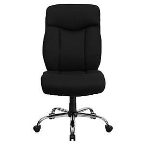 Flash Furniture HERCULES Series Big & Tall 400 lb. Rated Black Fabric Executive Ergonomic Office Chair and Chrome Base