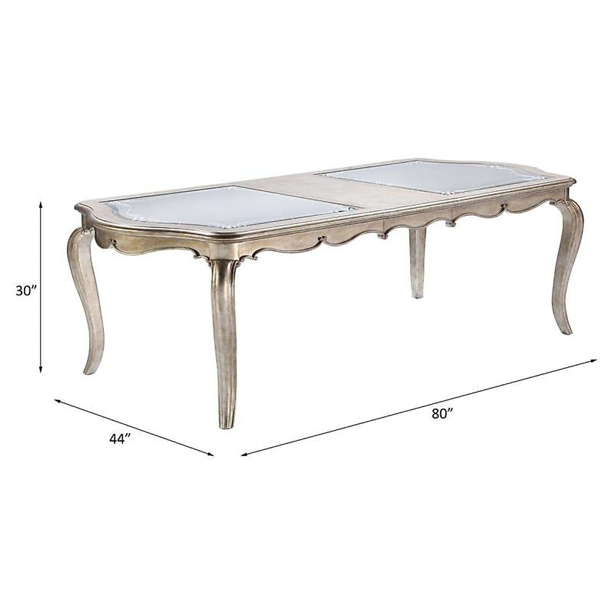 Acme Furniture Esteban Dining Table, Antique Champagne Finish