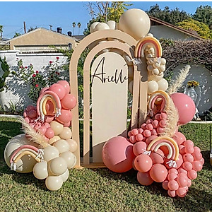 Retro Blush Pink Party Balloons, 60Pcs 12Inch Dusty Pink Metallic Chrome Rose Gold Balloons Beige Blush Latex Balloons for Birthday Wedding Baby Shower Party Decoration