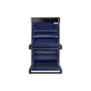 SAMSUNG 30" Smart Double Wall Oven w/Steam Cook, Wi-Fi, Large Oven Capacity, NV51K6650DG/AA, Fingerprint Resistant Stainless Steel, Black