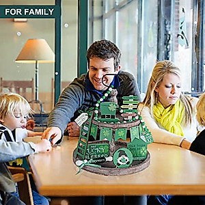 𝗦𝗧 𝗣𝗮𝘁𝗿𝗶𝗰𝗸𝘀 𝐃𝐚𝐲 Decorations, St.Patrick's Day Tiered Tray Decor, St Patricks Day Accessories Bundle Decor with Lucky Shamrock, Gnomes, Bead Garland, Leprechaun's Hat (Tray Not Included)