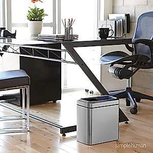 simplehuman Trash Can, 20 Liter Dual, Brushed