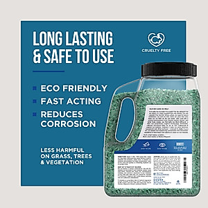 Natural Rapport Pet Friendly Ice Melt - Calcium Chloride Free, Pet Safe Ice Melter, Rock Salt Alternative - Time Release Deicer Formula Lasts 3X Longer (10 lb)