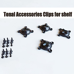 JILINWEI 6 Pcs Plastic Tonal Accessory Shelf Clips/Mounts/Brackets with Screws for Hang Tonal Accessories,Black(Not Include Shelf)