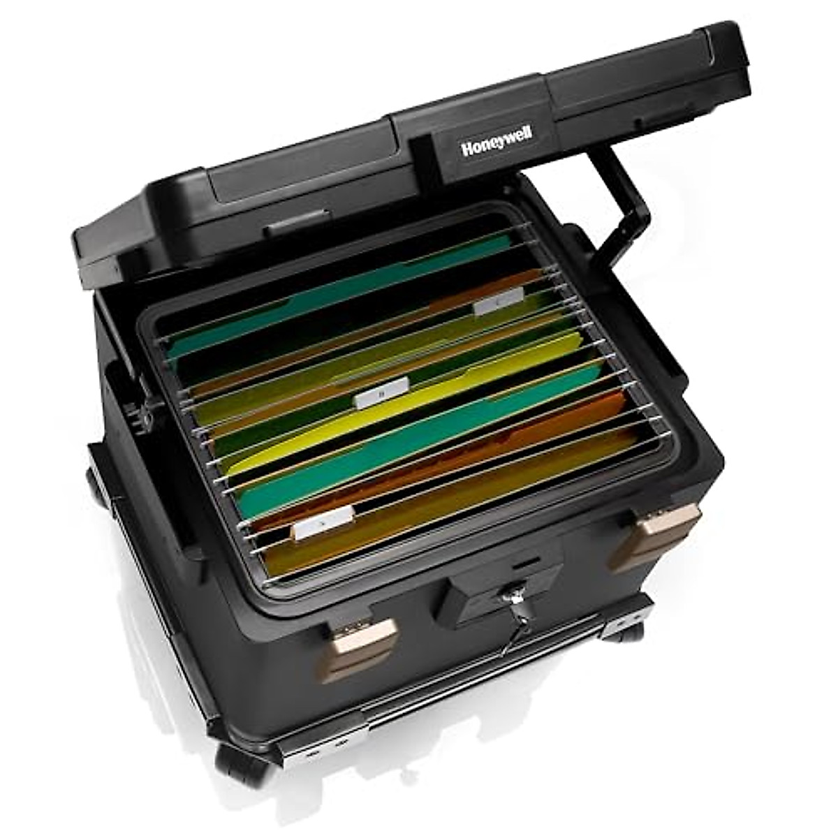 Honeywell Safes & Door Locks - Large Safe Box Chest for Home - Waterproof & Fireproof Safe with Wheels - Fits Letter, Legal & A4 Files - Strong ABS Plastic Document Safety File Box - 1.06 Cu - 1112W