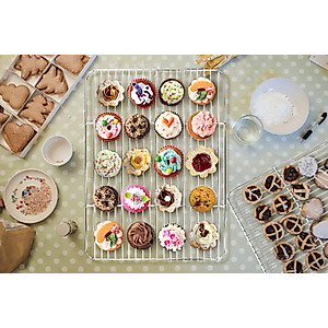 TeamFar Baking Rack, Cooling Roasting Rack Stainless Steel for Baking Sheet Oven Pan, Healthy & Rust Free, Oven & Dishwasher Safe - Set of 3 (15.2’’×11.1’’)