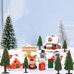 alblinsy 10pcs Green Scenery Landscape Model Cedar Trees Train Scenery Landscape Pine Miniature Diorama Trees Mixed Model for Road Architecture Building DIY Decoration