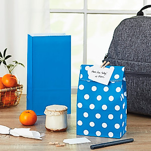 Hallmark Blue Party Favor and Wrapped Treat Bags, Assorted Designs (30 Ct., 10 Each of Chevron, White Dots, Solid) for Birthdays, Baby Showers, School Lunches, Hanukkah, Care Packages, May Day