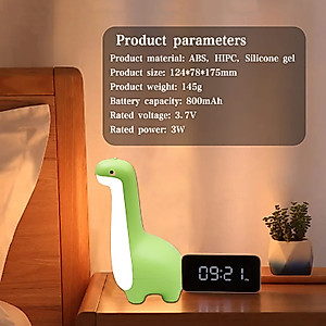 DUFFOBAN, Dinosaur Light Cute LED Night for Kids, Nursery Night Lights,Portable Bedroom Cute Bedside lamp for Girls Boys Gifts Decor Lamps .Rechargeable Baby Mood Light Dinosaur Lamp.（Blue）