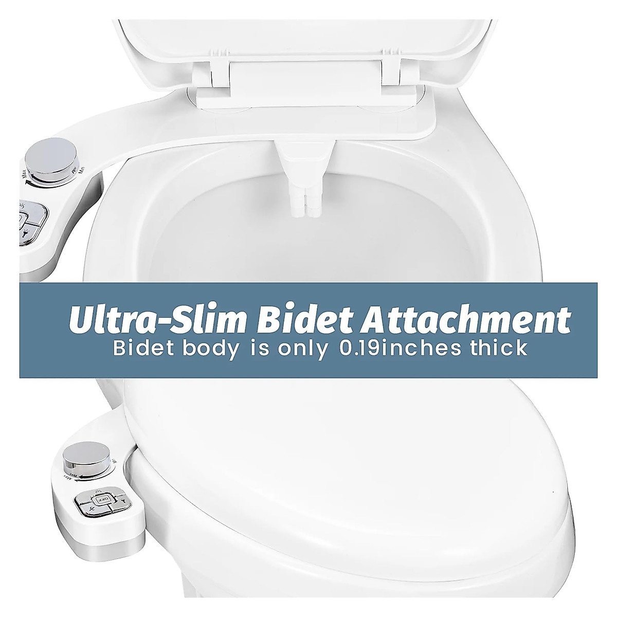 Bathroom Bidet Toilet Fit for Seat Attachment Toilet Bidet Sprayer Ultra-Thin 3 Funtions Ass Bidet Shower Hygienic Wash Bathroom Shower Head (Color : Chrome, Size : 1)