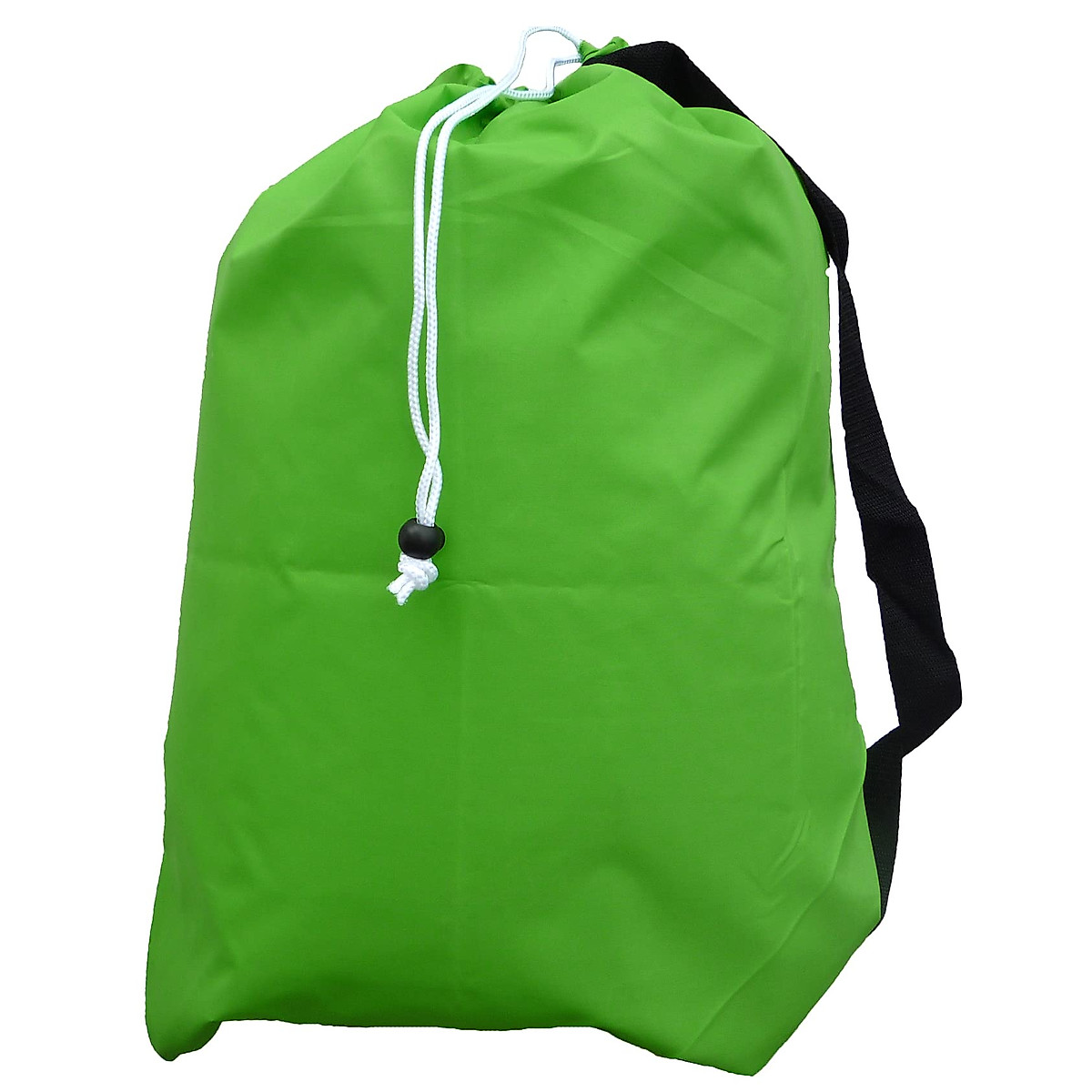Small Laundry Bag with Drawstring, Carry Strap, Locking Closure, Color: Lime Green, Size: 22x28