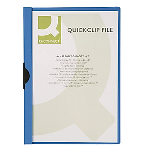 Q-Connect KF00462 Assorted Folders Clip File A4 Transparent Blue