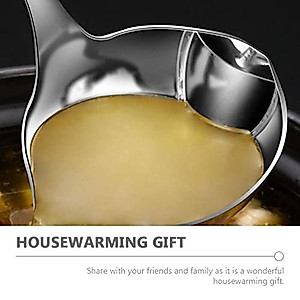 Luxshiny Oil Separator Soup Ladle, Stainless Steel Gravy Food Fat Separator Skimmer Spoon Grease Strainer Separater for Home Kitchen and Cooking