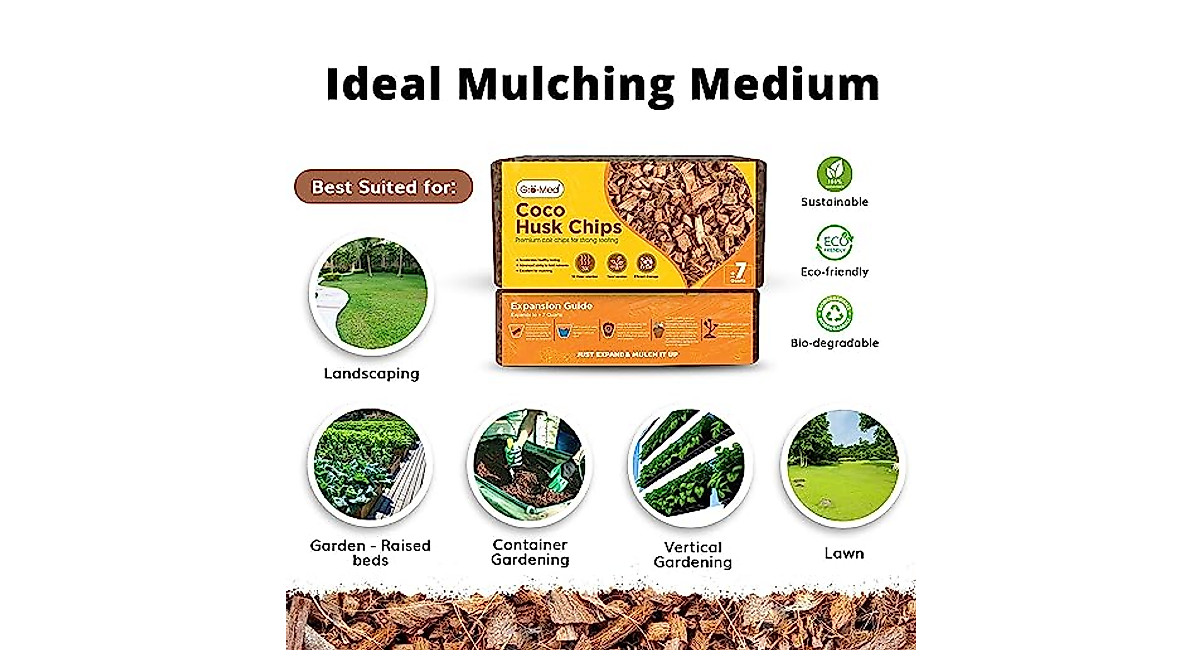 Gro-Med Coco Chips Brick - Ideal for Indoor & Outdoor Plants