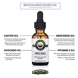 Beard Organics Purple Koala Beard Oil | Eucalyptus & Lavender