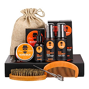 DreamGenius Beard Kit, Beard Grooming Kit for Men Gifts, Natural Organic Beard Oil, Beard Balm,Beard Comb