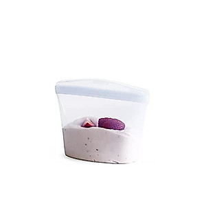 Stasher Reusable Silicone Storage Bag, Food Storage Container, Microwave and Dishwasher Safe, Leak-free, 1 Cup Bowl, Clear