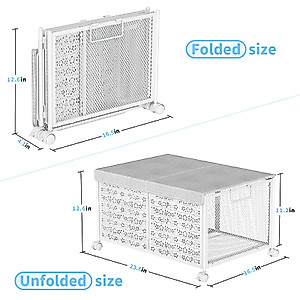 PHINOX Toy Box Storage, Toy Chest Toy Organizers and Storage Bins, Large Toy Box for Boys Girls, 70L Toy Storage Organizer with Wheels, Collapsible Metal Kids Toy Storage for Nursery, Playroom(White)