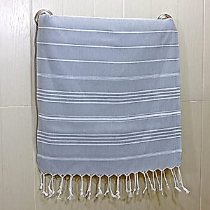 Clotho Turkish Hand Towel for Bathroom Set of 4 | Decorative Towels 4 Pack for Kitchen | Lightweight Travel Hand Towel for Hair Gym Yoga - 100% Cotton 18 x 40 Inches (Silver Gray)