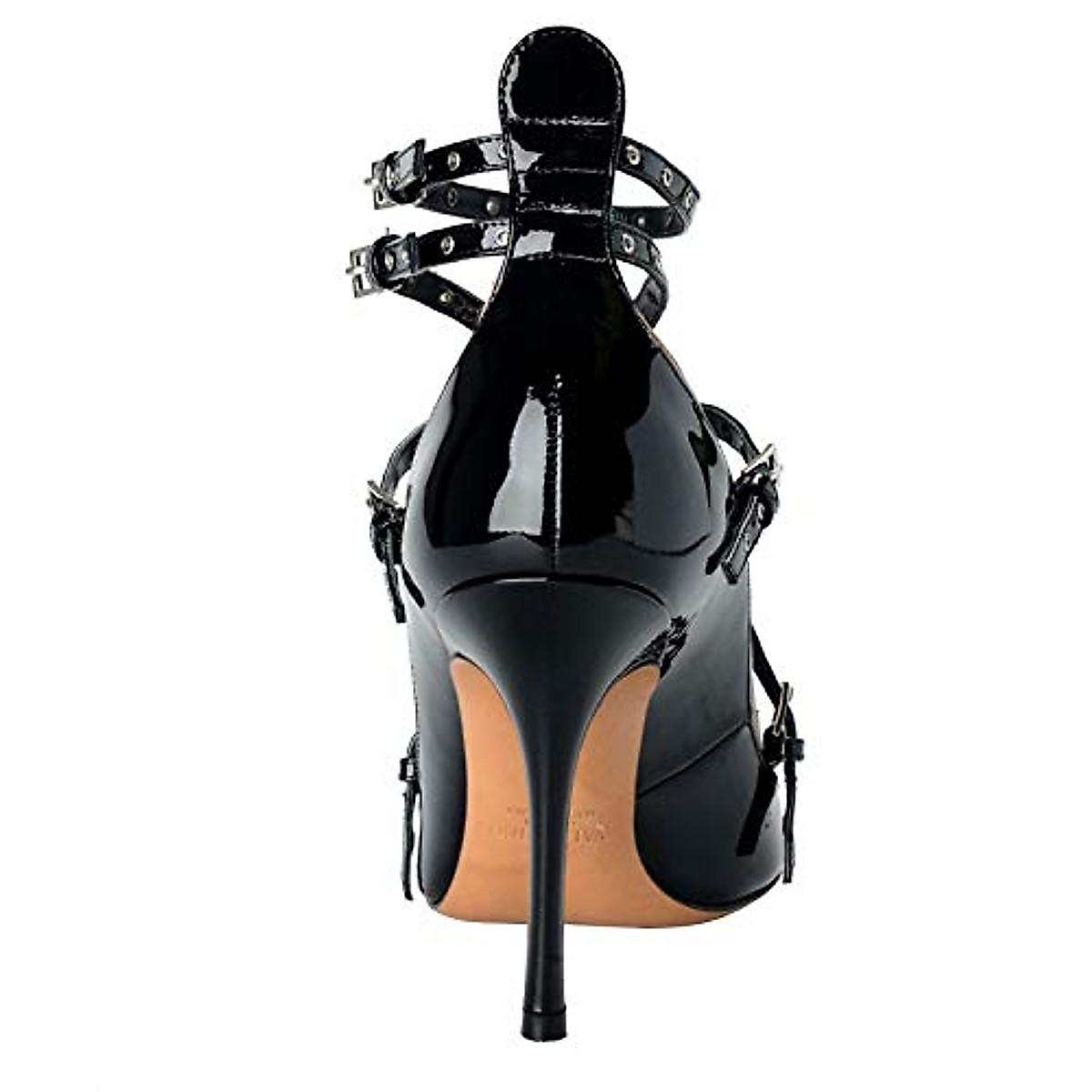 Valentino Women's Patent Leather Two Tones Ankle Strap High Heels Shoes Sz US 9 IT 40 Multi-Color