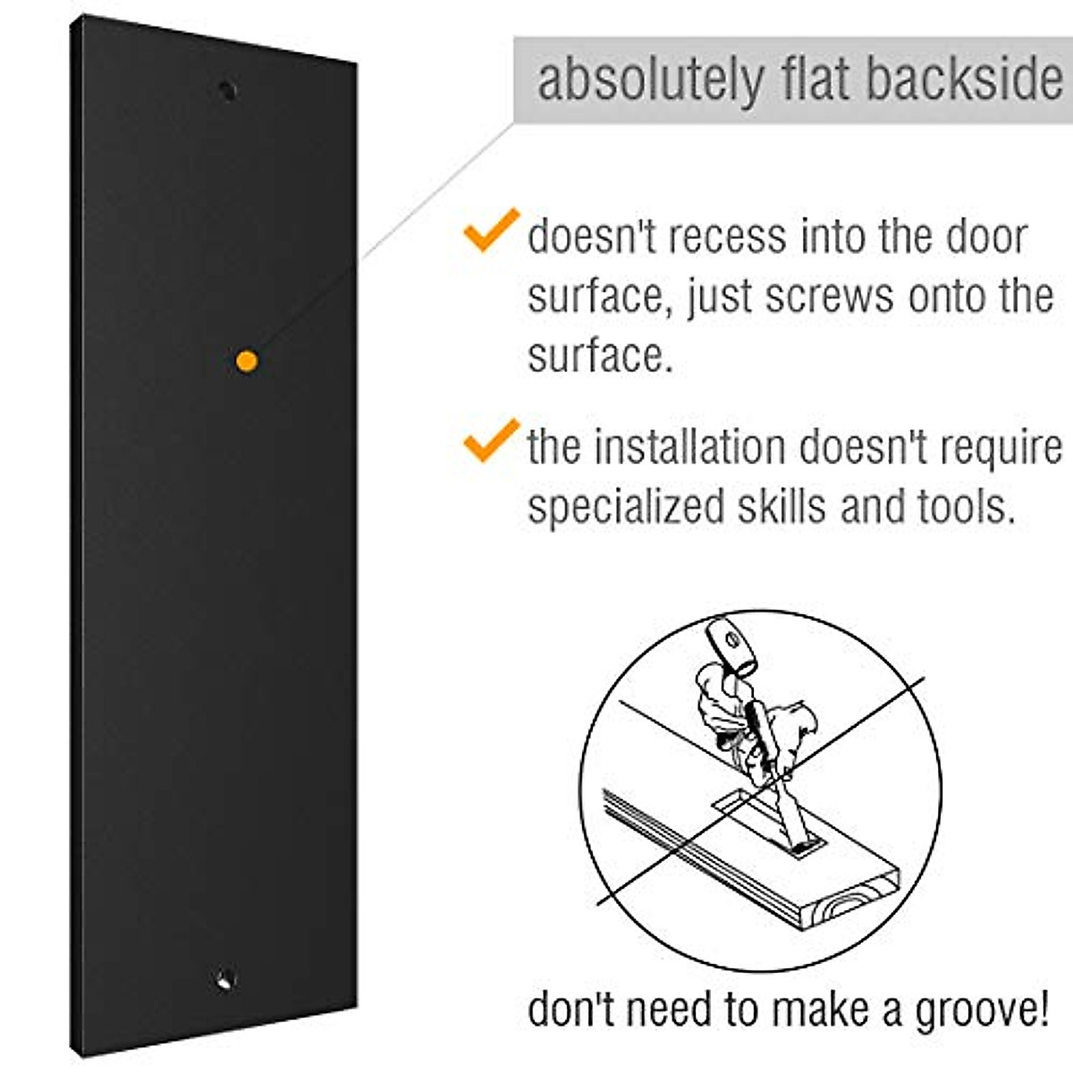 Tibres - 7" Sliding Barn Door Handle - Flush Pull Handle for Sliding Doors Cabinets Closet and Drawers - Black