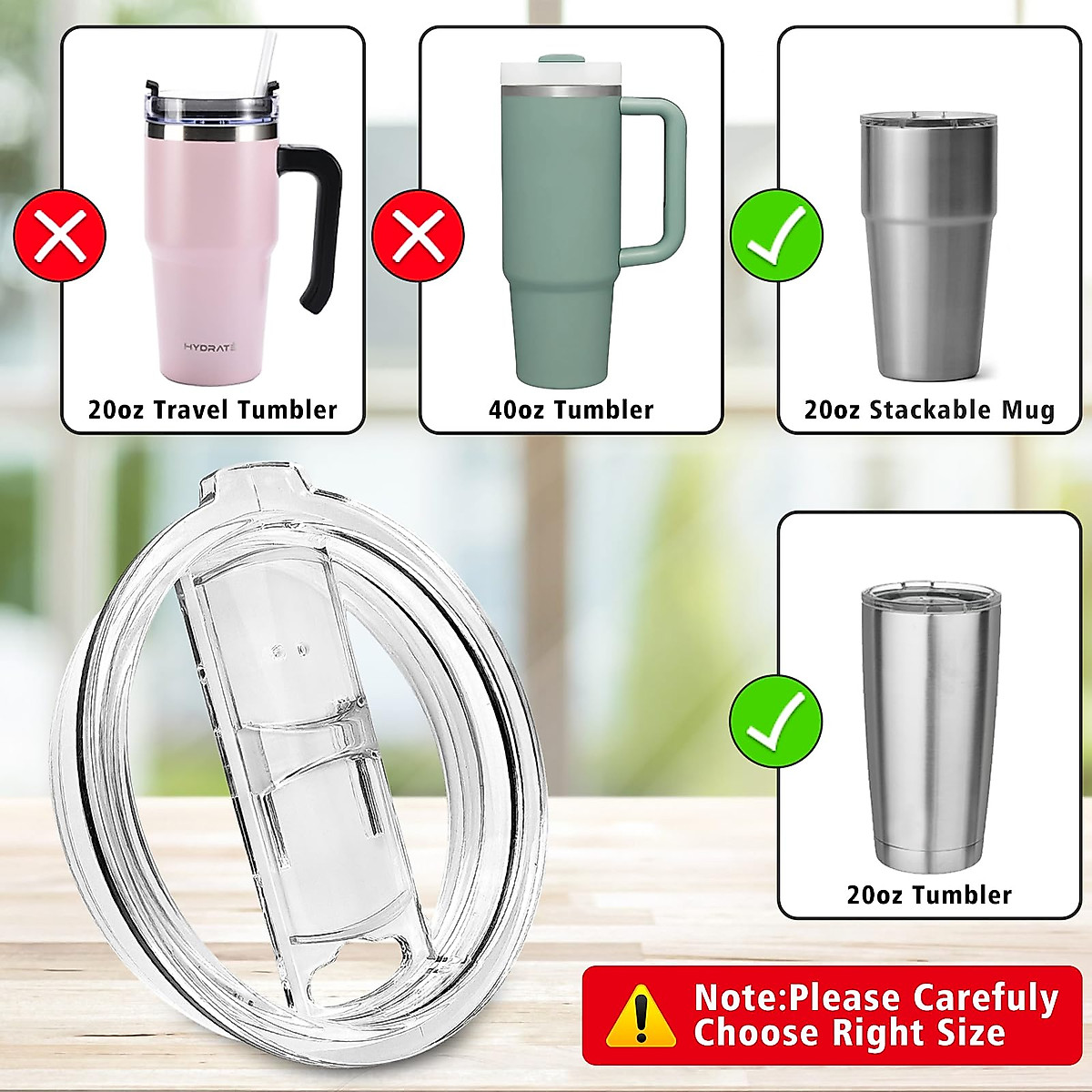 Amgkonp 4PACK Tumbler Replacement Lids 20oz,Spill proof Tumbler Lids for YETI Rambler,Old Style RTIC,SUNWILL and CIVAGO Coffee Tumble,BPA free