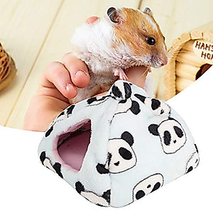 GLOGLOW Hamster Bed, Panda Shape Warm Hanging Bed Cute Warm Hammock Nest for Sugar Glider Rat Guinea Pig Gerbil Mice Hamster(L)
