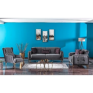 Ottomanson Angel Collection, Loveseat, Grey