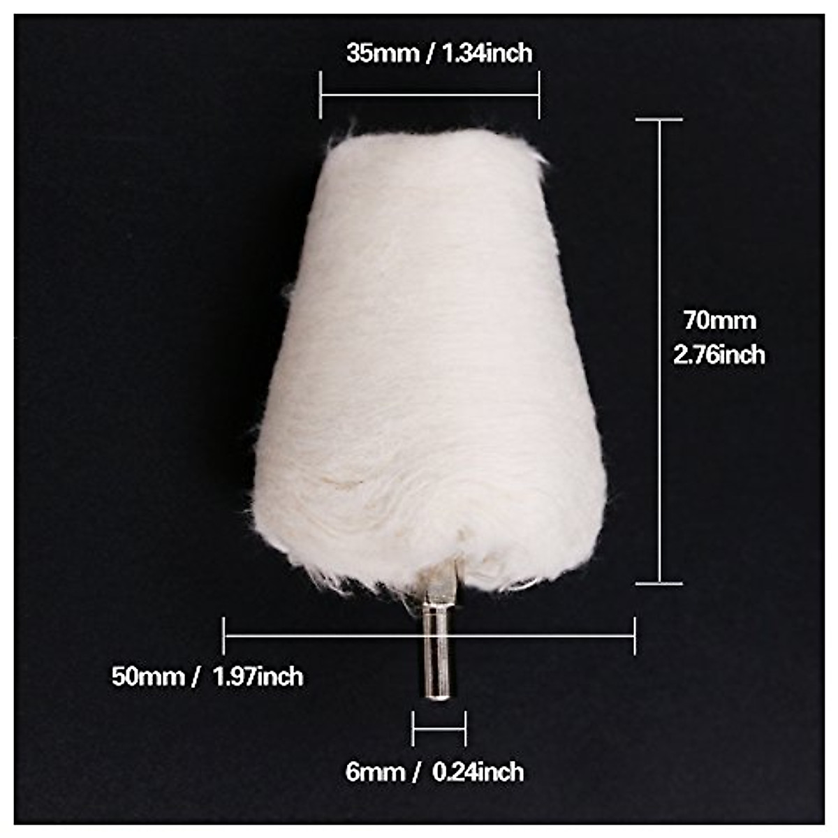 Swpeet 4 Pcs White Cotton Polishing Buff Wheel Set for Polishing Tools, Polishing Pad Wheel Set Perfect for Manifold, Aluminum, Stainless Steel and Chrome (Cone/Column/Mushroom/T-Shaped)