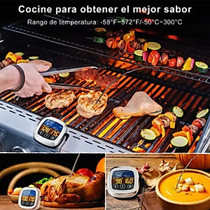 Pilipane Digital Meat Thermometer for Cooking, Touchscreen LCD Large Display Instant Read Food with Backlight, Long Probe, Grill Temperature Thermometer