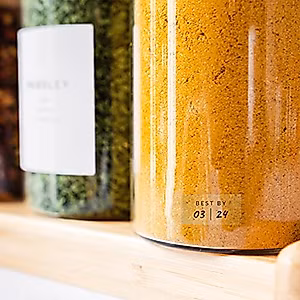 160 Clear Expiration Date Labels for Spice Jars - Waterproof Use by Food Date Labels for Containers - Best by Pantry Labels - Freezer Refrigerator Label - Kitchen Write On Labels Pantry Organization
