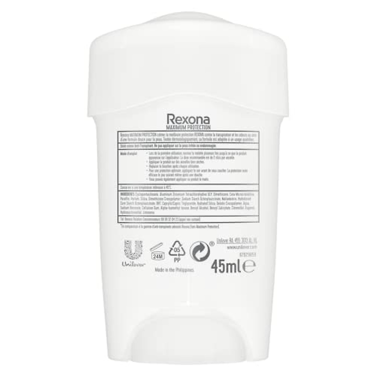 Rexona Maximum Protection Deodorant Cream Confidence Anti-Transpirant - 3x Stronger Against Stress 96h, 45 ml