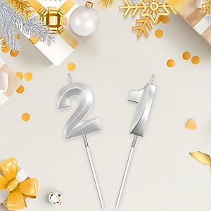 21st Birthday Candle Number 21st Candle Silver Number Candles for 21st Birthday Decorations for Girls 21st Birthday Decorations 21st Birthday Candle 21st Candle Birthday Girl Silver Birthday Candle