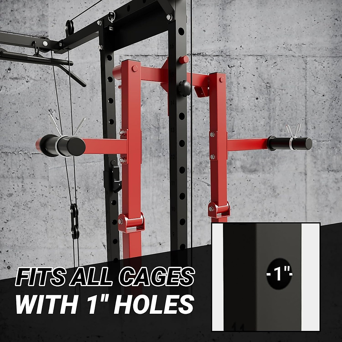 Mikolo Lateral Raise Attachment for Squat Rack with 1" Holes,Standing Lateral Raise Machine, Upper Body Strength Training Machine, Home Gym Equipment