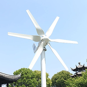 QAZNHODDS 6000W Wind Turbines Generator 6 Blade Windmill Turbines Generator Kit 2.5m/s Low Wind Speed Starting Wind Turbines with Charge Controller,24v