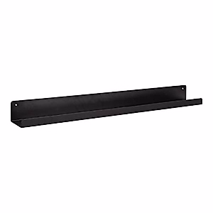 Kate and Laurel Mezzo Modern Metal Ledge Shelf, 36", Black, Contemporary Floating Accent Shelf
