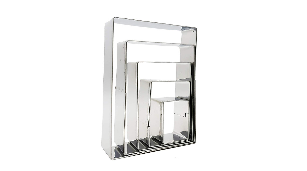Antallcky Stainless Steel Rectangle Cookie Cutter Set