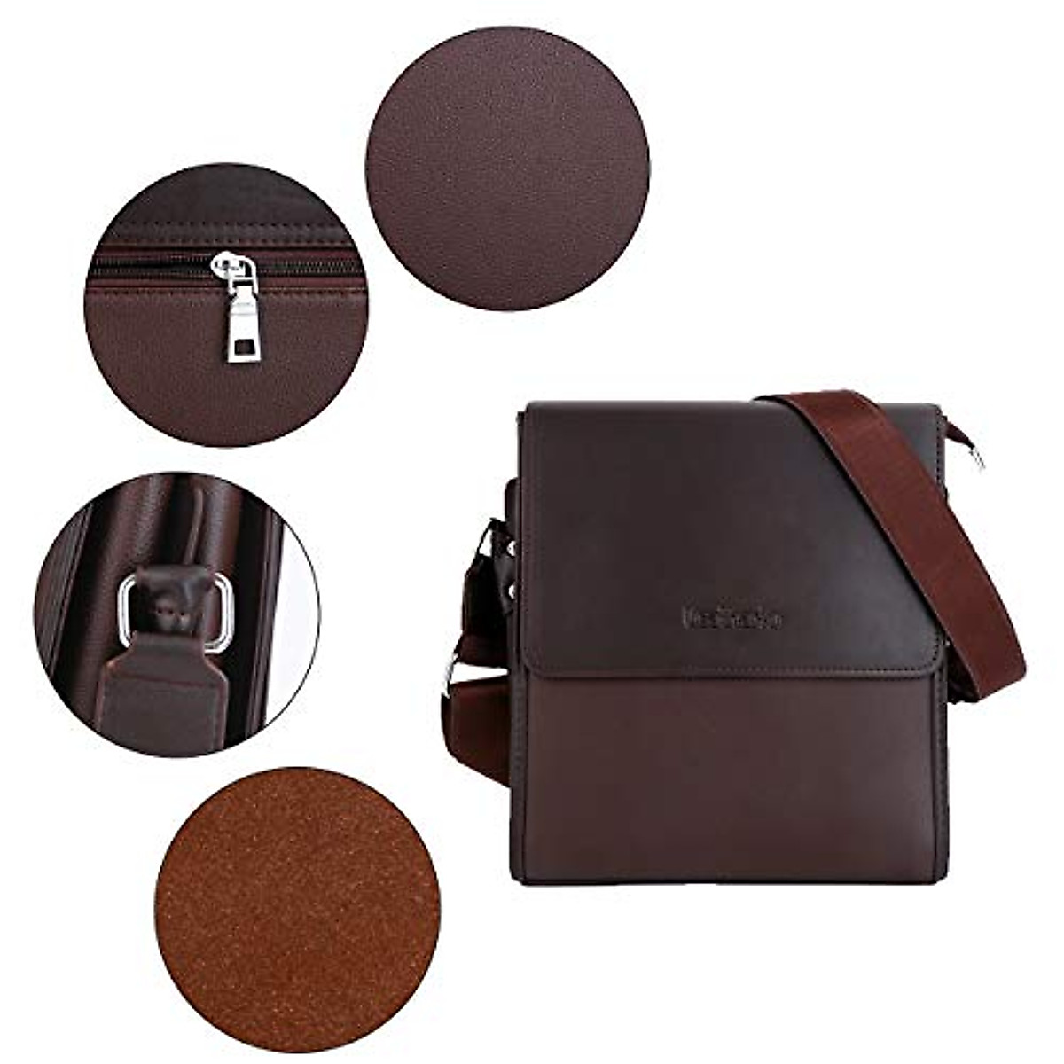 Leathario Men's Leather Shoulder Bag Crossbody Bag For Men Small Messenger For Work Business Satchel Travel
