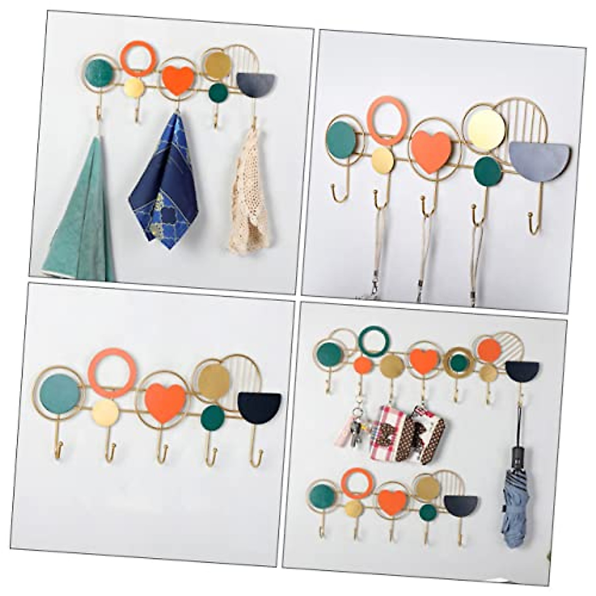 Abaodam 2pcs Door Hook Bathroom Coat Hangers Coat Mount Wall Key Holder Door Hanger Hook Over The Door Hanger Heart Key Hooks Wall Towel Hooks Coat Hat Bath Towel Iron Jewelry