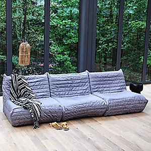 Main + Mesa LoBoh One Seater Modular Sofa/Accent Chair; Premium Foam-Filled, 70's Bean Bag Chair Alternative