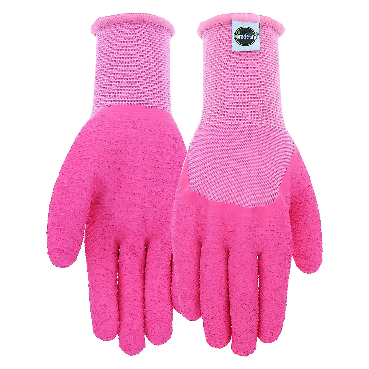 Miracle-Gro MG30852/WML Crinkle Latex Gloves – Medium-Large, 3/4 Latex Dipped Nylon Knit Shell Gloves with Textured Crinkle Grip