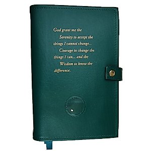 Culver Enterprises Paperback GIANT PRINT Deluxe Double Alcoholics Anonymous AA Big Book & 12 Steps & 12 Traditions Book Cover Coin Holder Green