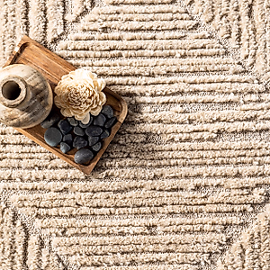 nuLOOM Kerry Geometric 5x8 Area Rug for Living Room Bedroom Dining Room Kitchen, Beige